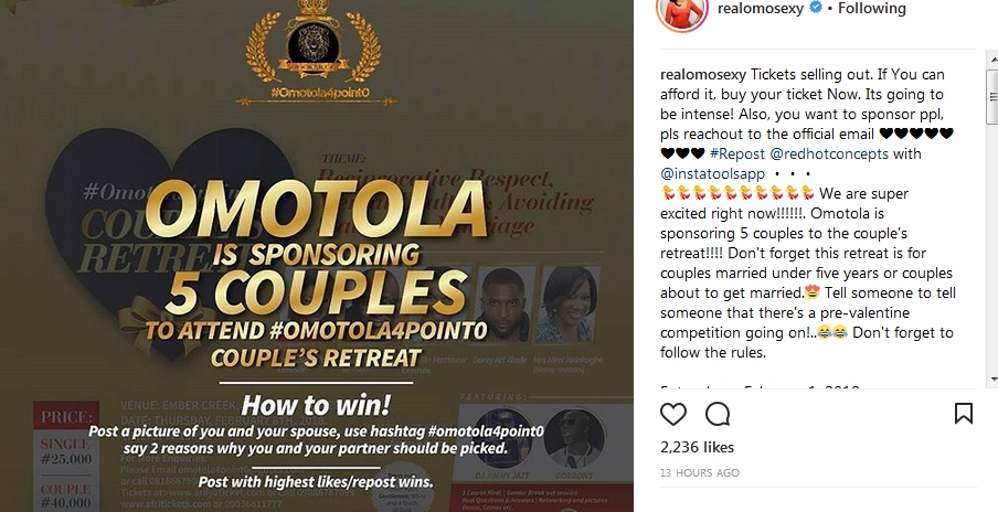 Omotola Jalade Ekeinde set to sponsor five couples to her Couples ...