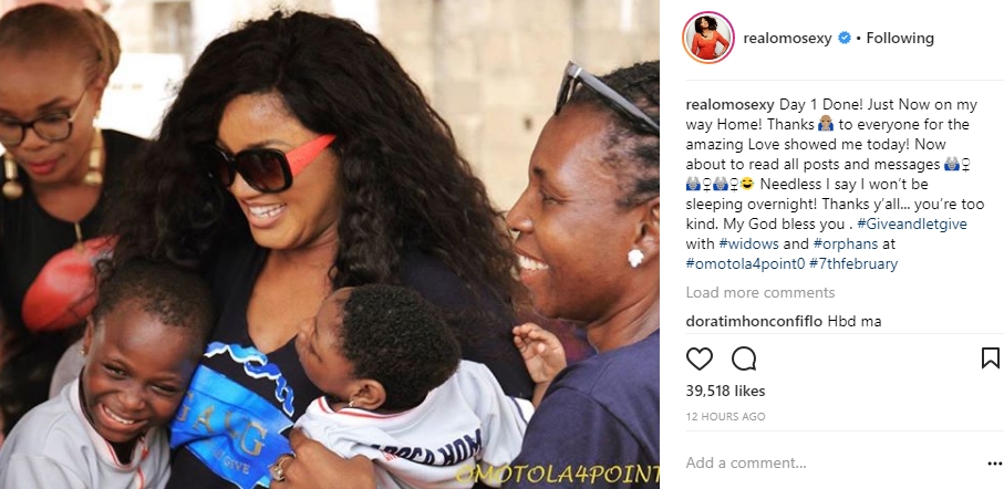 Omotola Jalade Ekeinde Celebrates Birthday with Widows, Orphans